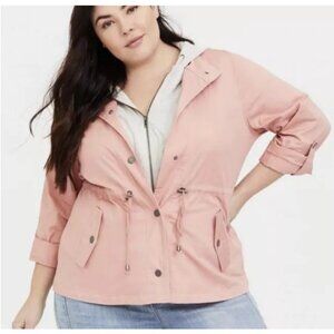 torrid | Jackets & Coats | Torrid Twill Jersey Sleeve Anorak Jacket ...